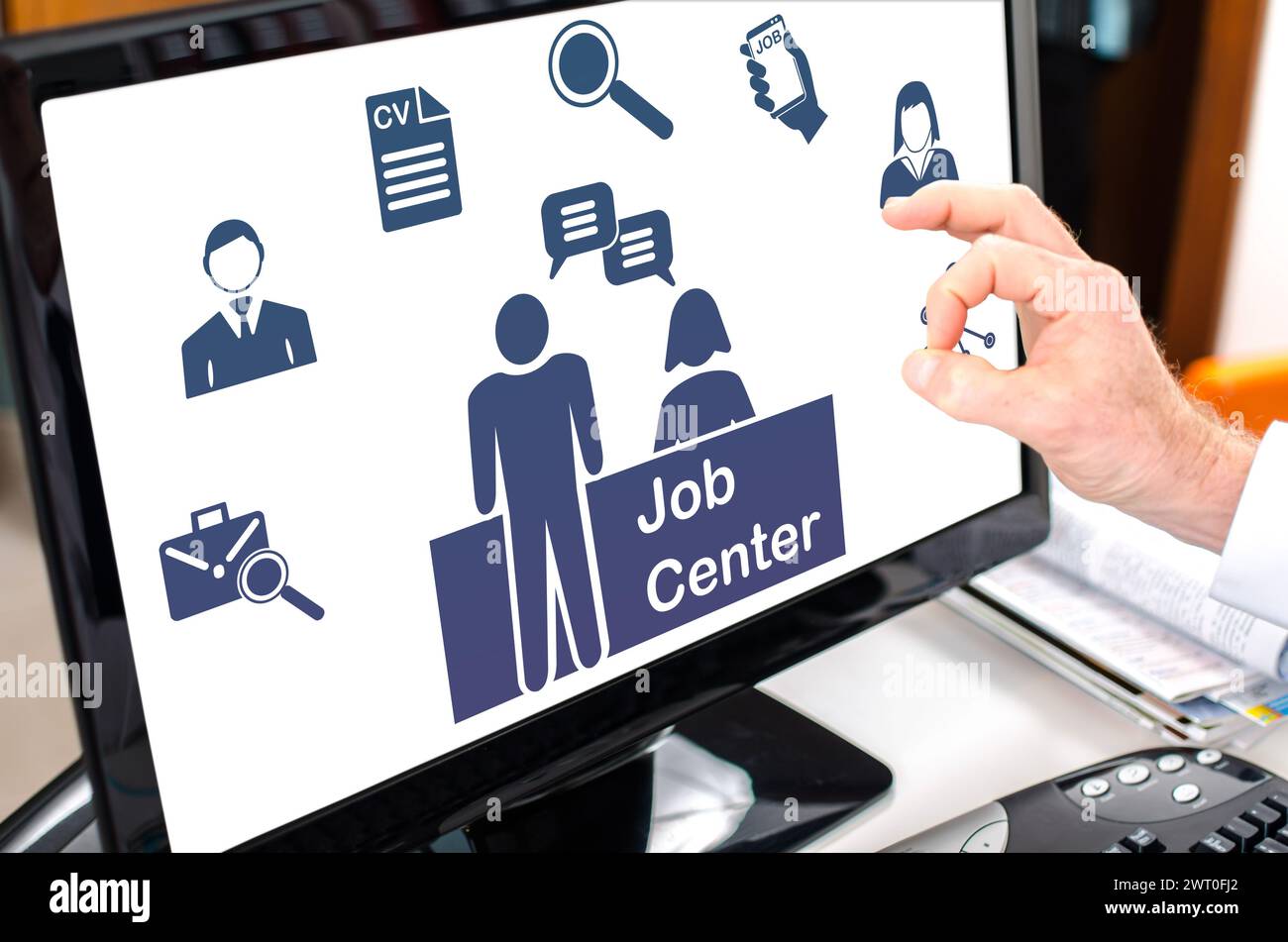 Job search concept shown on a computer screen Stock Photo - Alamy
