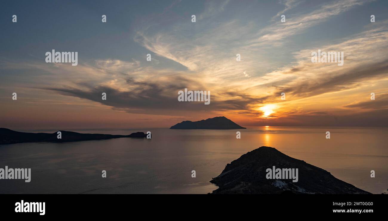 Venetian castle milos sunset hi-res stock photography and images - Alamy
