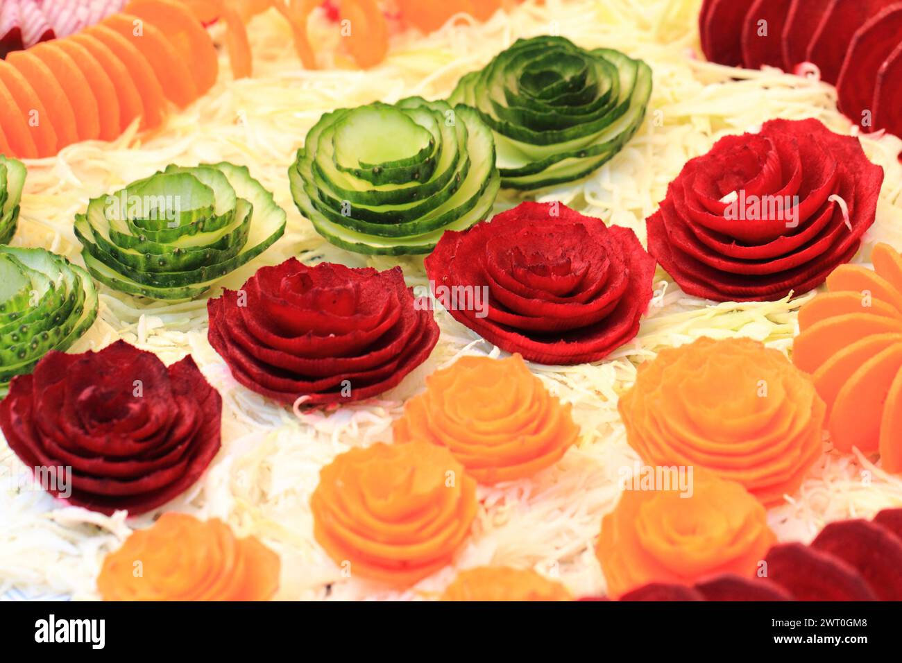 vegetable decoration from cucumber, carrot and others Stock Photo - Alamy