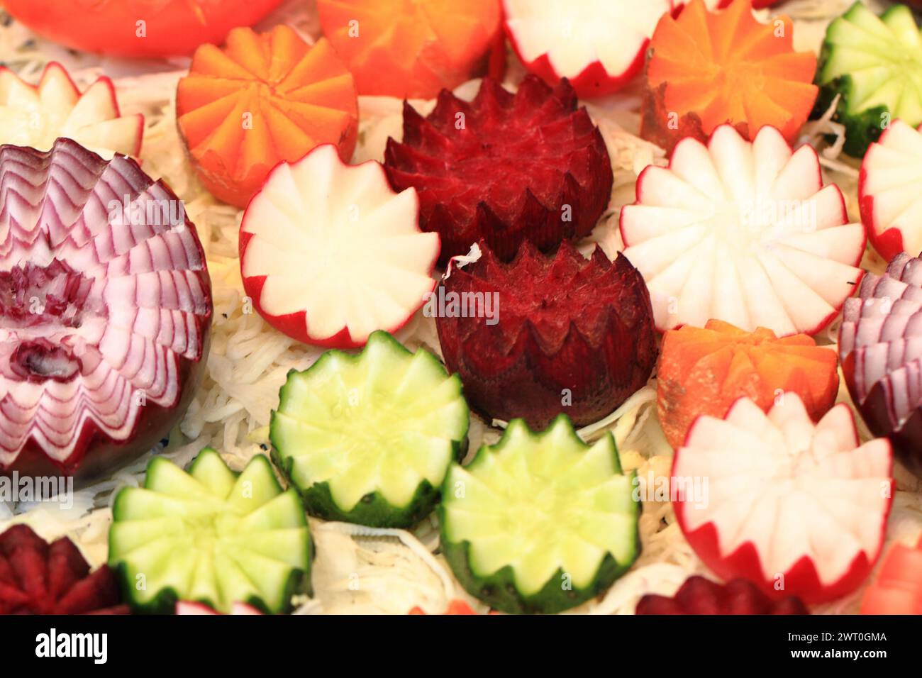 vegetable decoration from cucumber, carrot and others Stock Photo - Alamy
