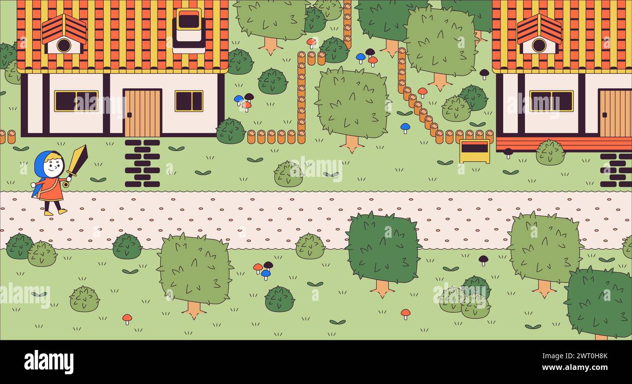 Walkthrough adventure game cartoon flat illustration Stock Vector Image ...