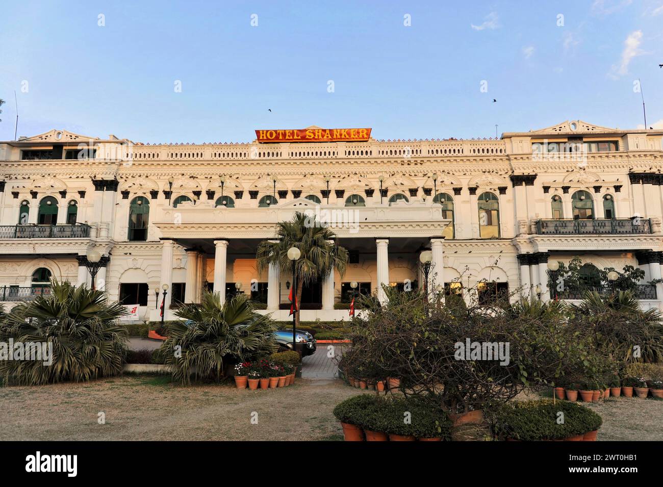 The magnificent building of a hotel with a prominent name and ...