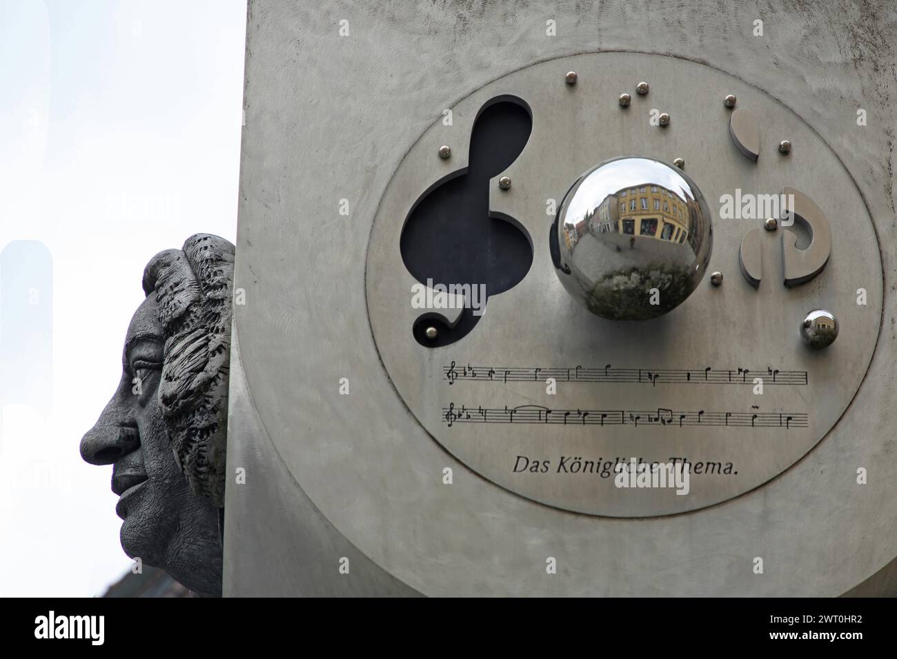 Sculpture AnsBACH-SAeULE by Juergen Goertz 2003, Monument to Johann ...