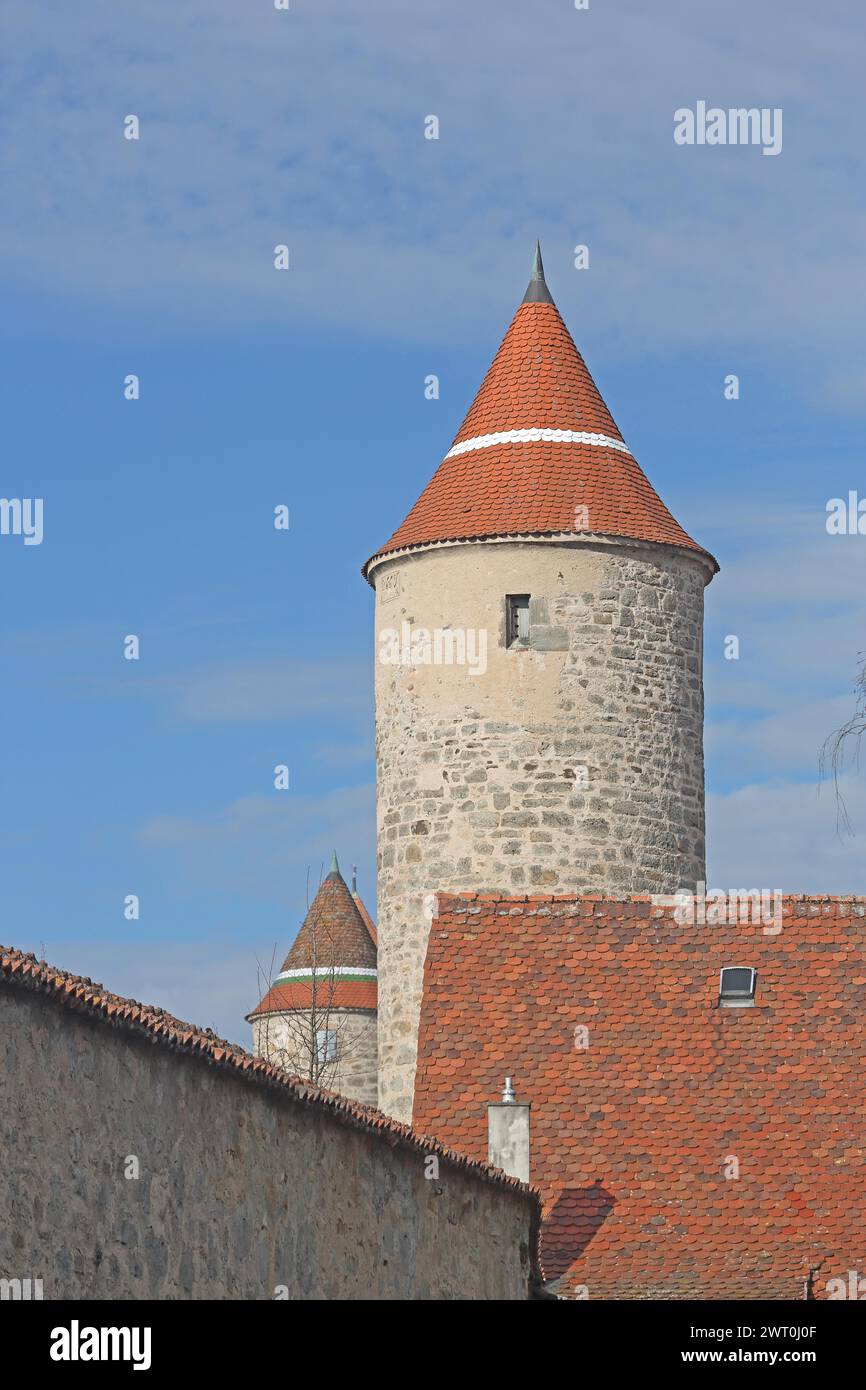 Krugsturm with historic town wall and Hertelsturm, round defence ...