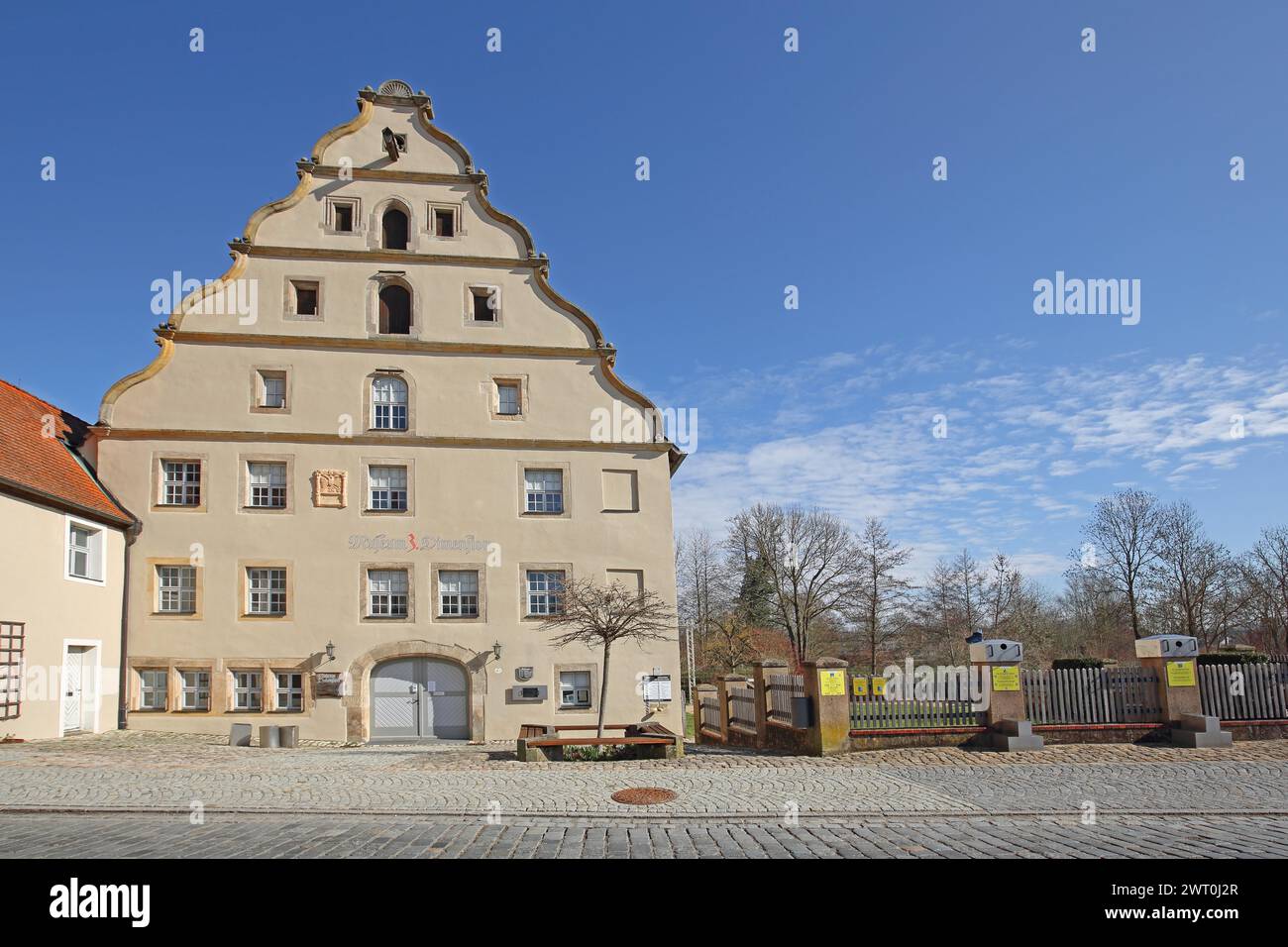Historic town mill with tail gable and museum, Dinkelsbuehl, Middle ...