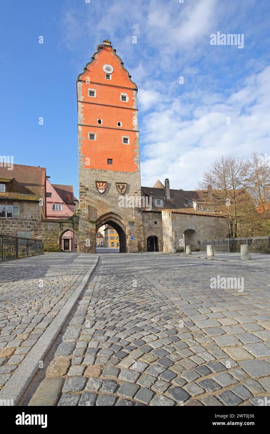 Historic Woernitz Gate as part of the historic town fortifications ...