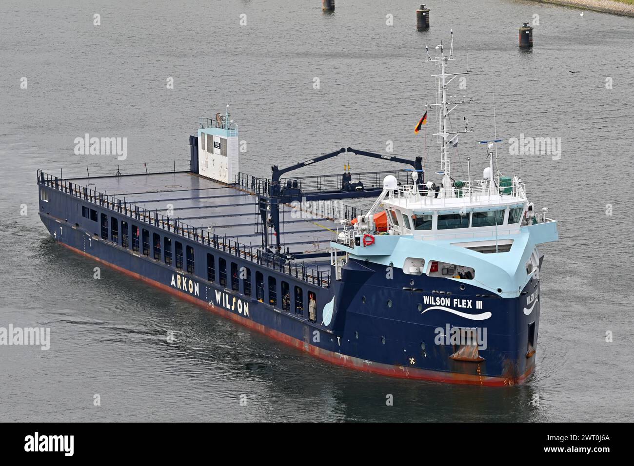 General Cargo Ship WILSON FLEX III passing the Kiel Canal Stock Photo ...
