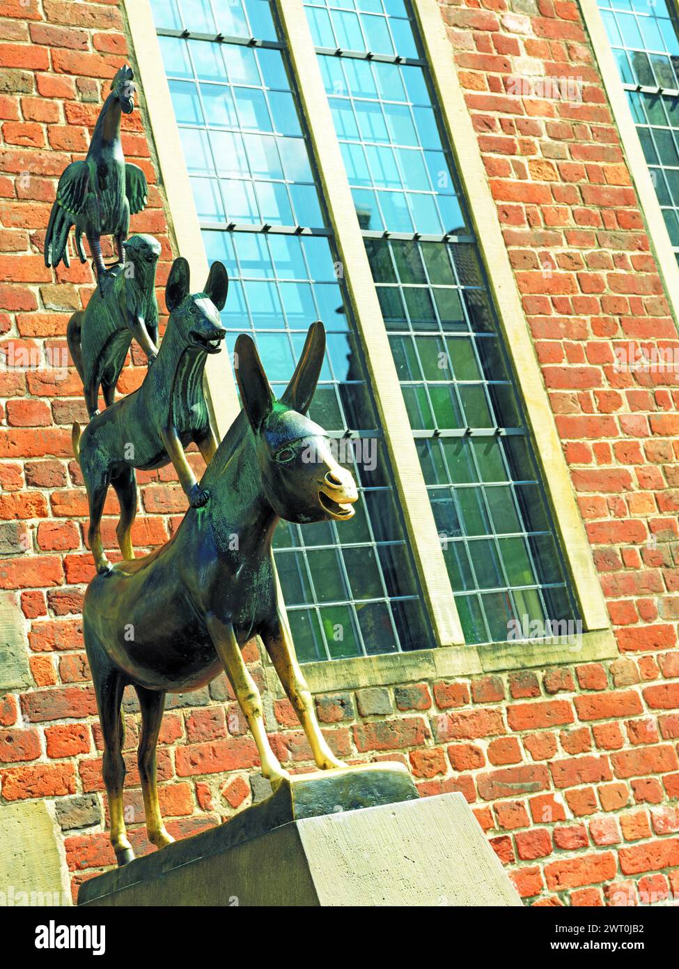 Town Musicians, bronze statue, artist Gerhard Marcks from 1953, Bremen ...