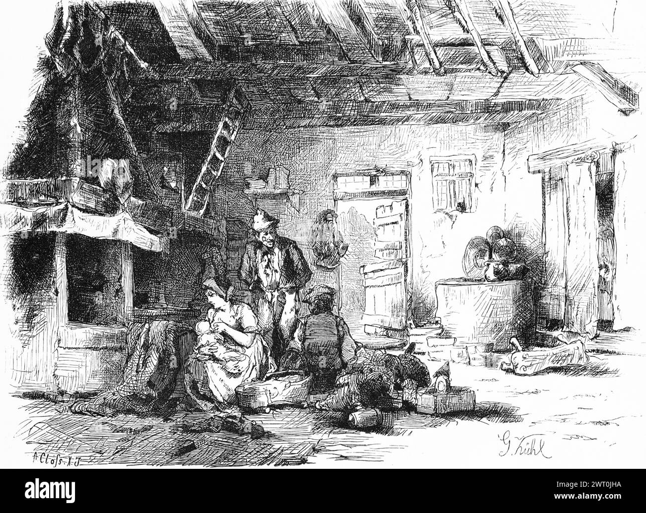 A farmhouse parlour, Mecklenburg-Western Pomerania, Germany, family ...