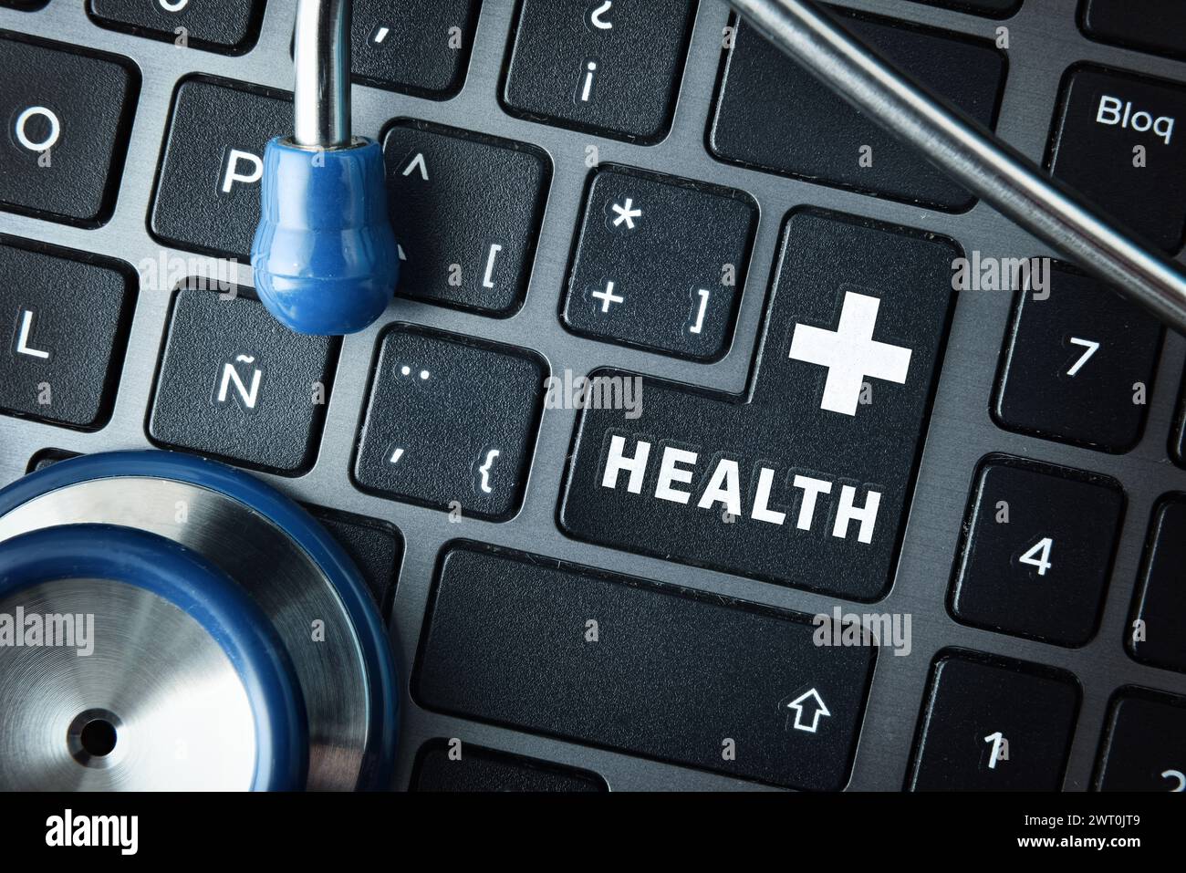Online healthcare service concept with computer keyboard with enter key ...