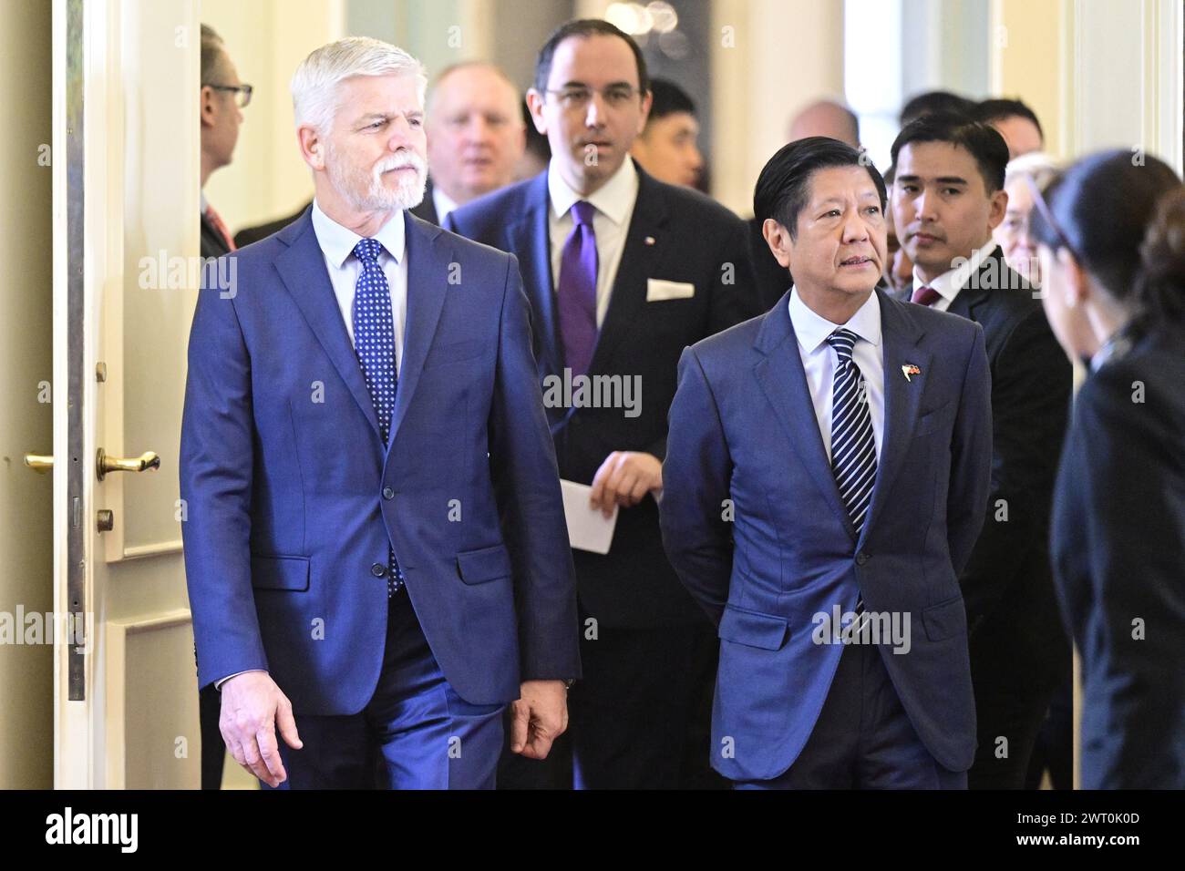 Prague, Czech Republic. 15th Mar, 2024. From left Czech President Petr ...