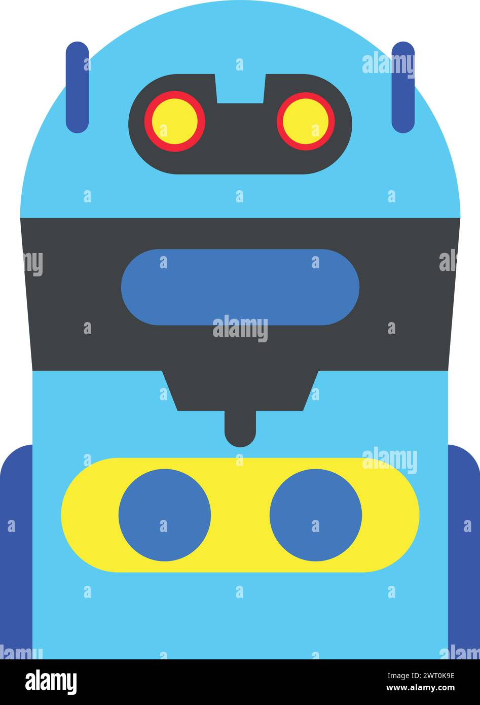 Illustration of Robot Icon in Flat Style Stock Vector Image & Art - Alamy