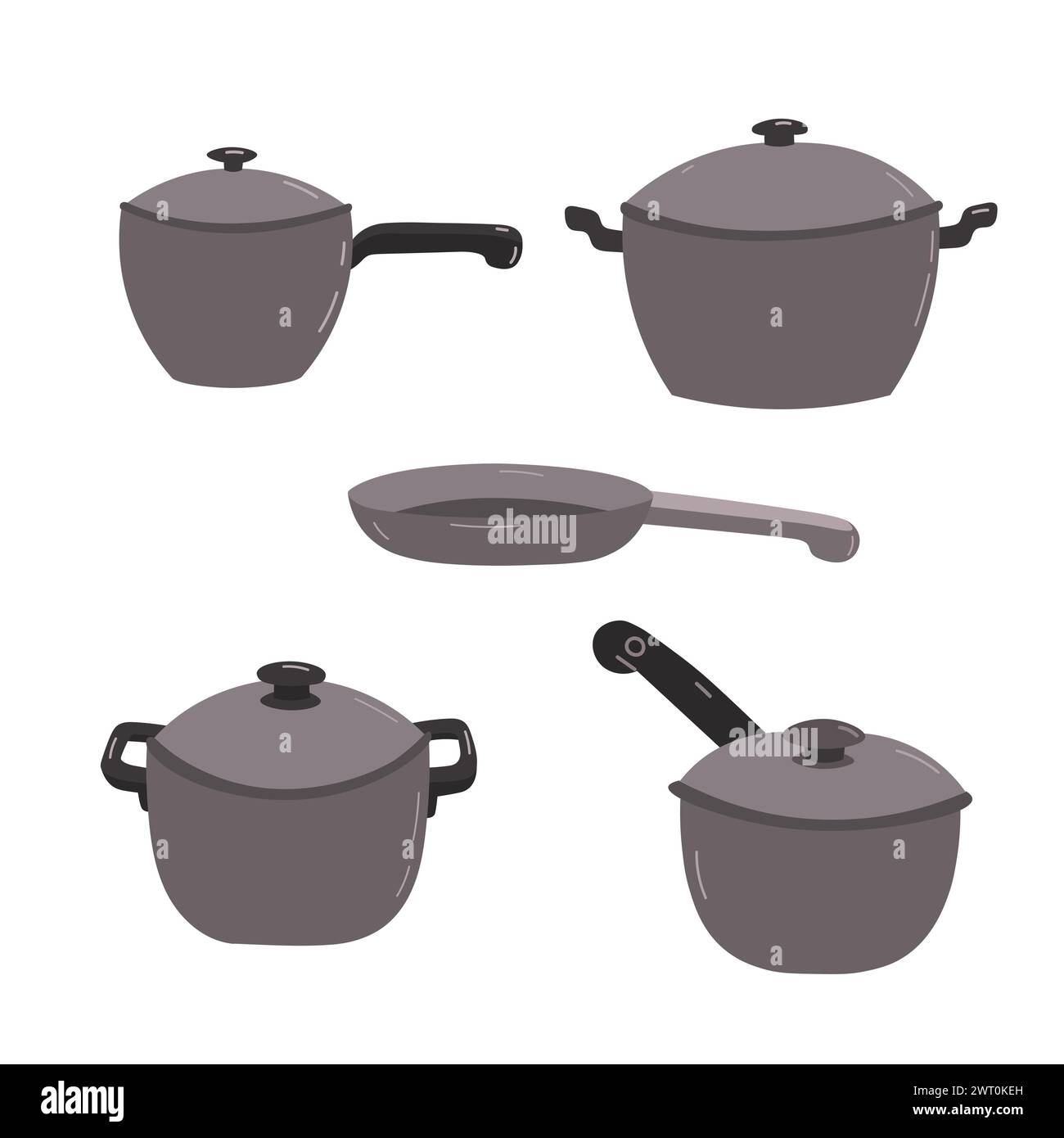 Double handle pan Stock Vector Images - Alamy