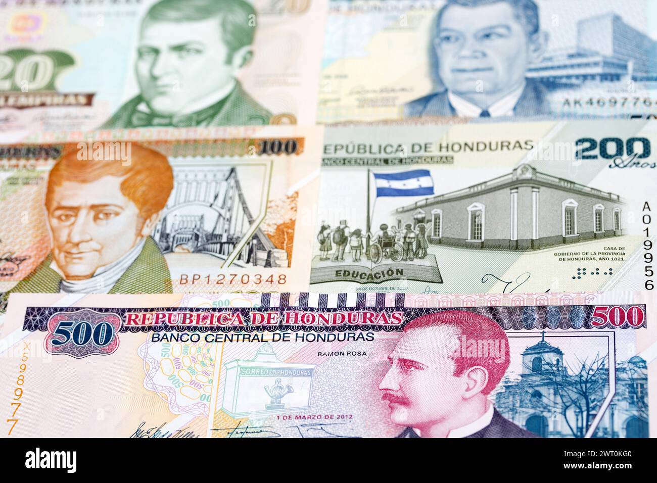 Honduran money - lempira a business background Stock Photo - Alamy