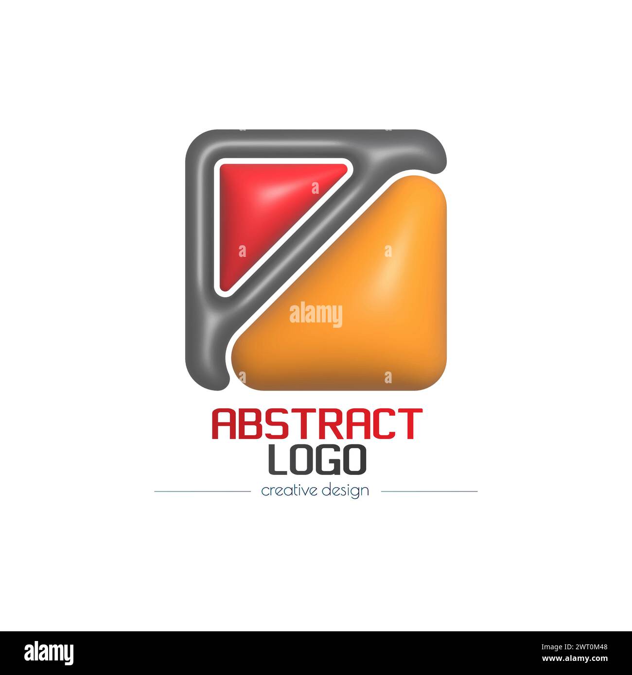 Abstract 3d logo. A template for a brand, ID, sticker, sticker, or ...