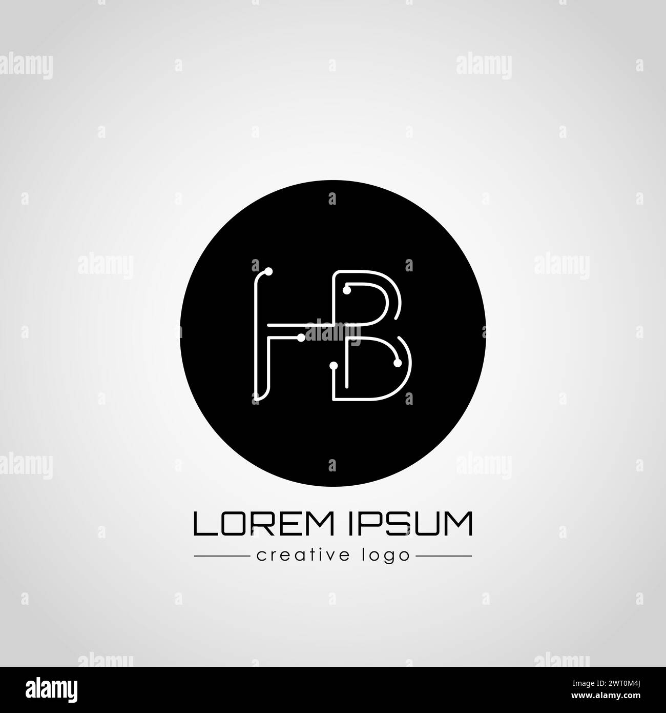 Creative logo letter H and B. A design element of a logo, business card ...