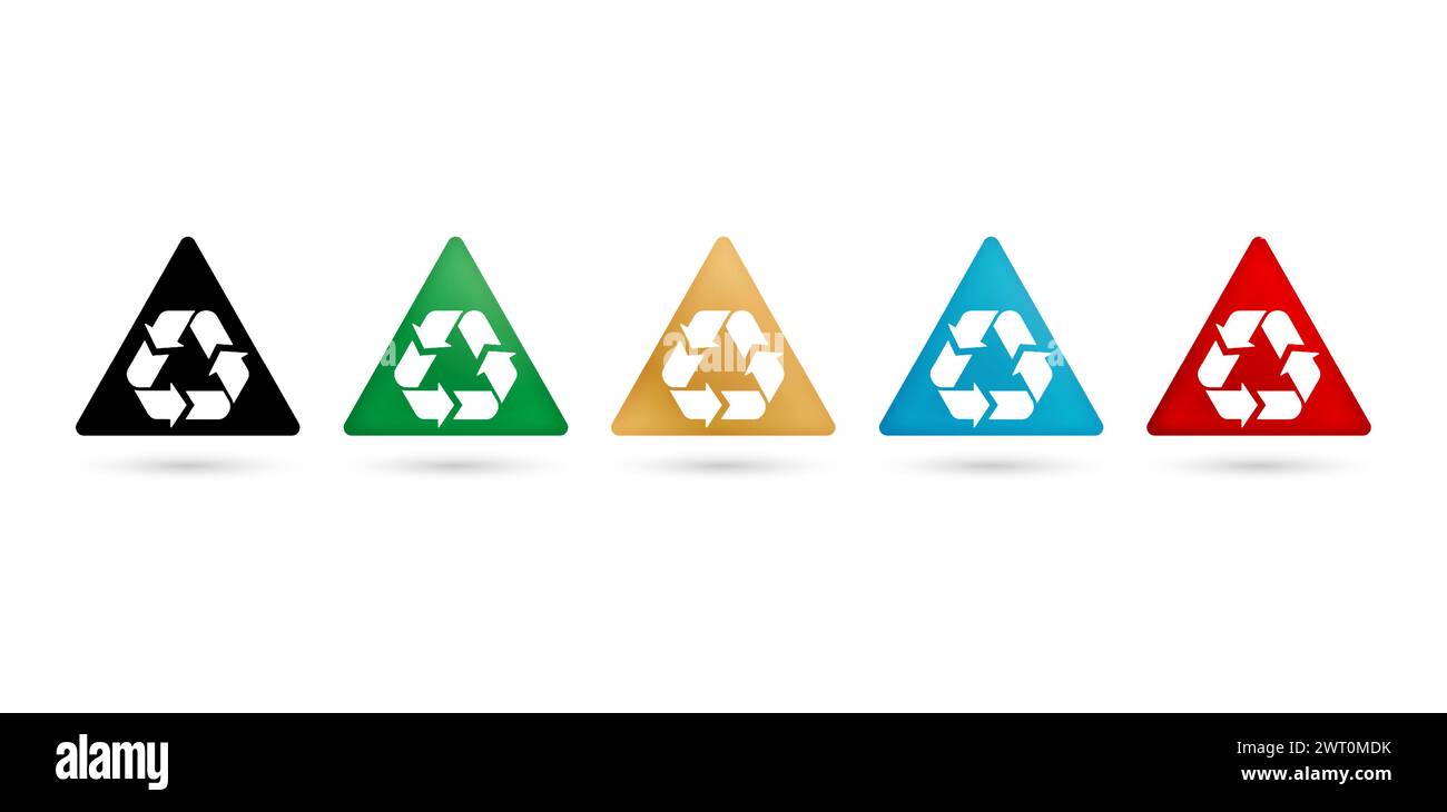 illustration of Recycling sign icon set for packages label products ...