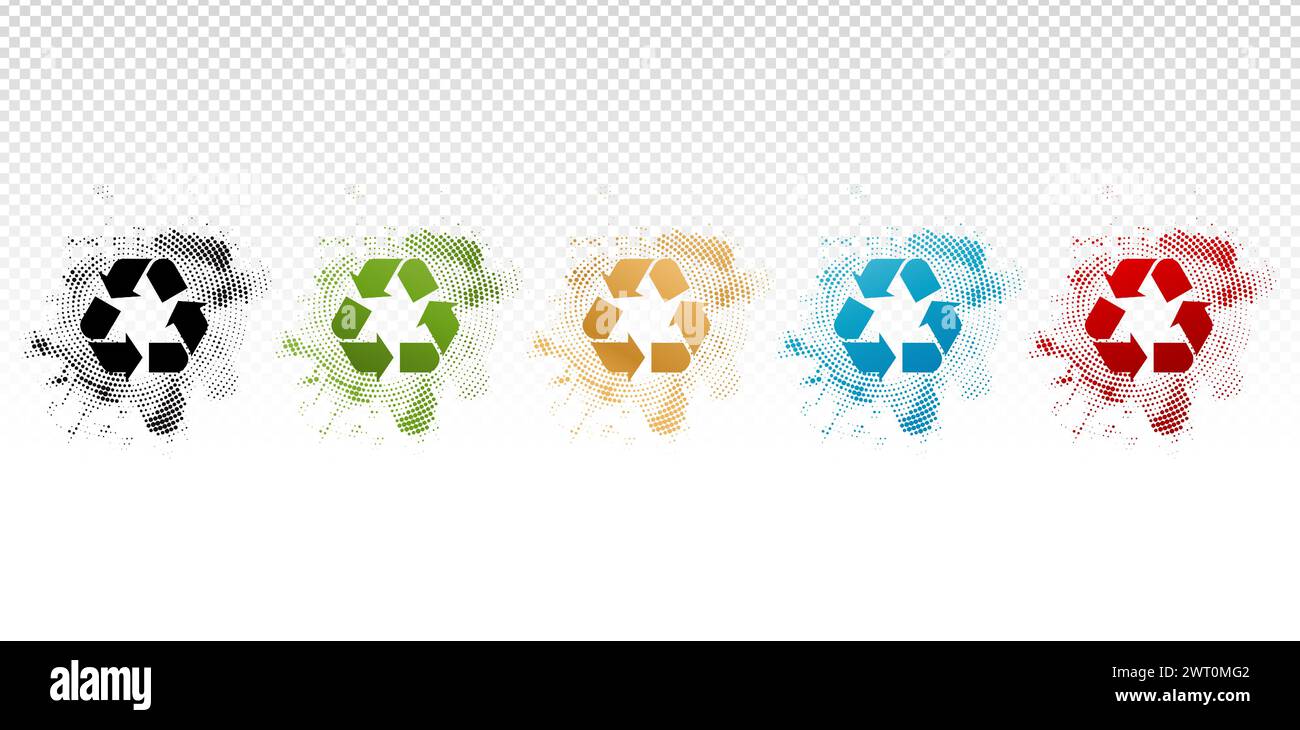illustration of Recycle icon spread dots backgrounds label products ...