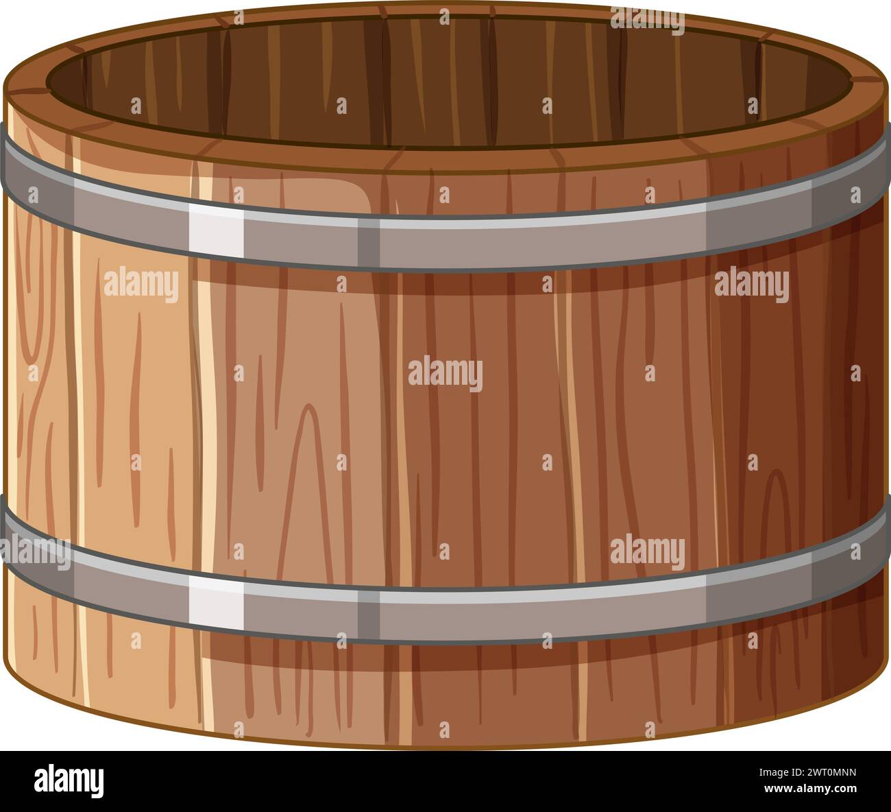 Detailed vector of a traditional wooden barrel Stock Vector Image & Art ...