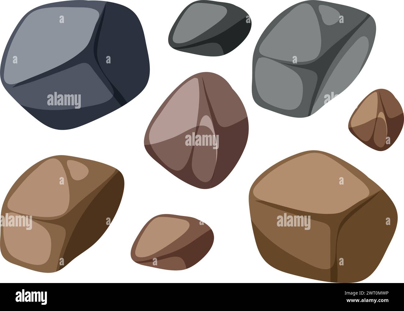 Collection of various shaped and colored stones Stock Vector Image ...