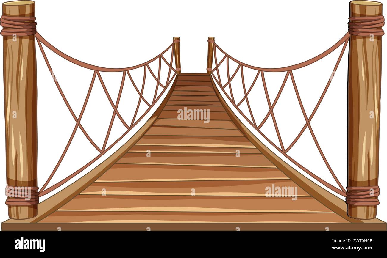 Vector graphic of a simple wooden bridge Stock Vector Image & Art - Alamy