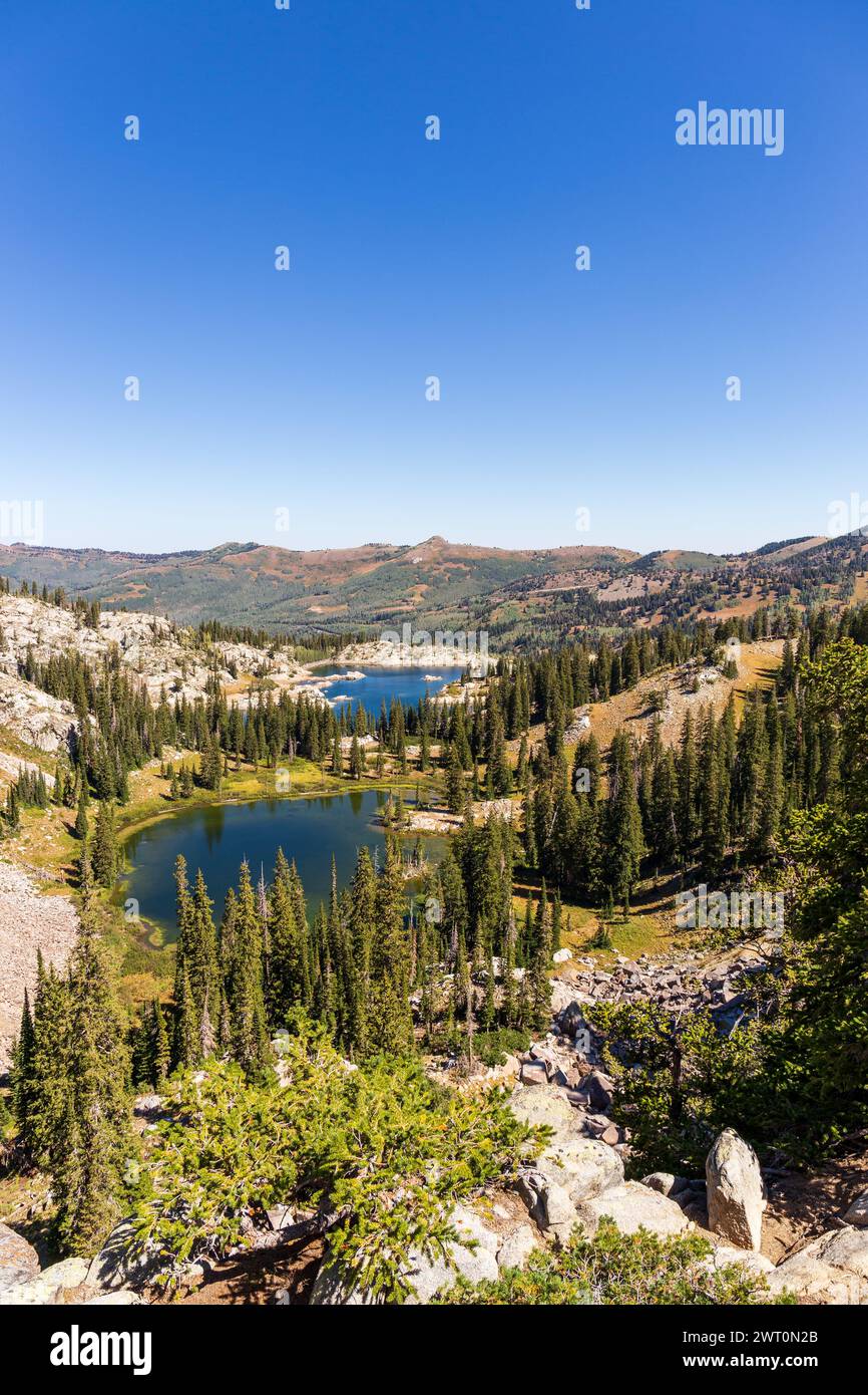 Breathtaking Overlook of Lakes Martha and Mary Amidst Utah's Peaks ...