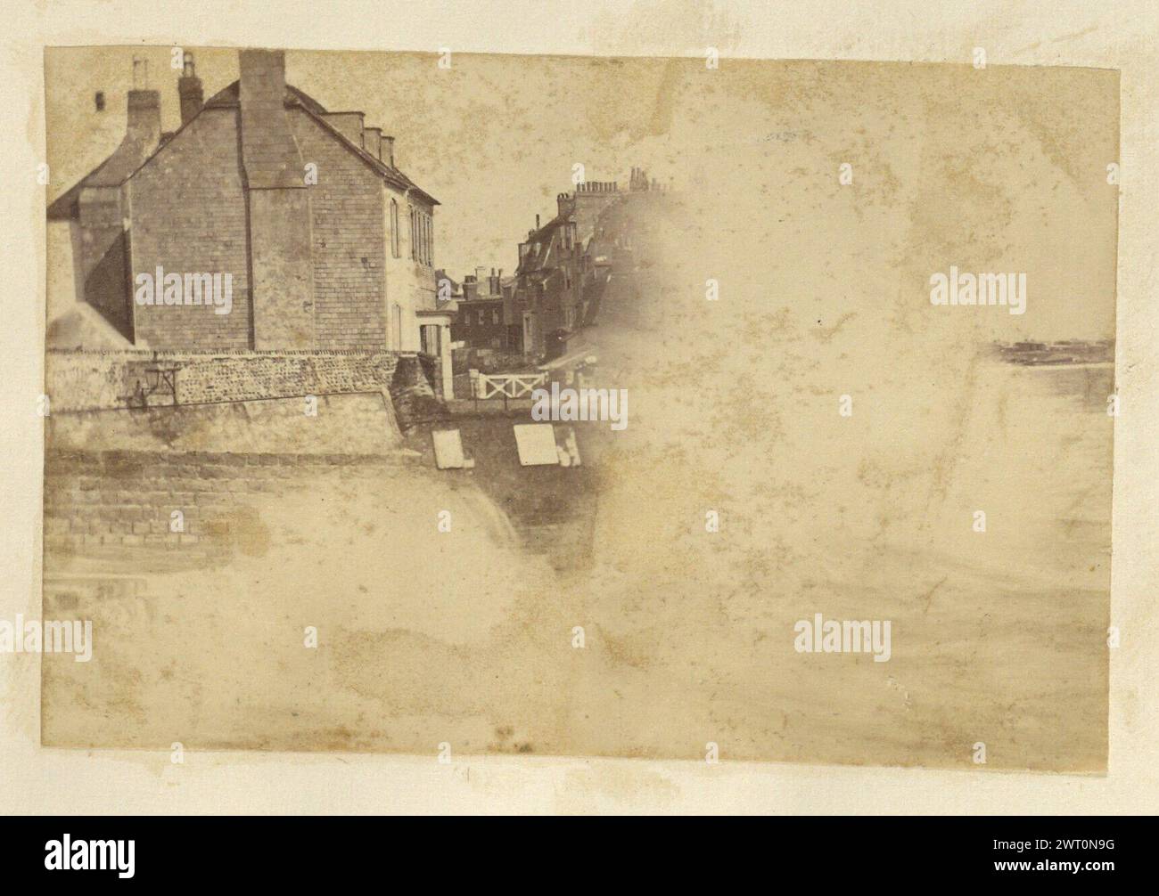 Eastbourne. Unknown, photographer 1869 A side view of a massive wave ...