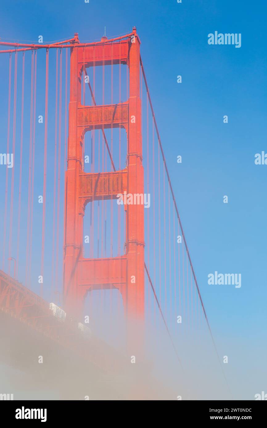 Misty Golden Gate Bridge Shrouded in San Francisco Fog Stock Photo - Alamy