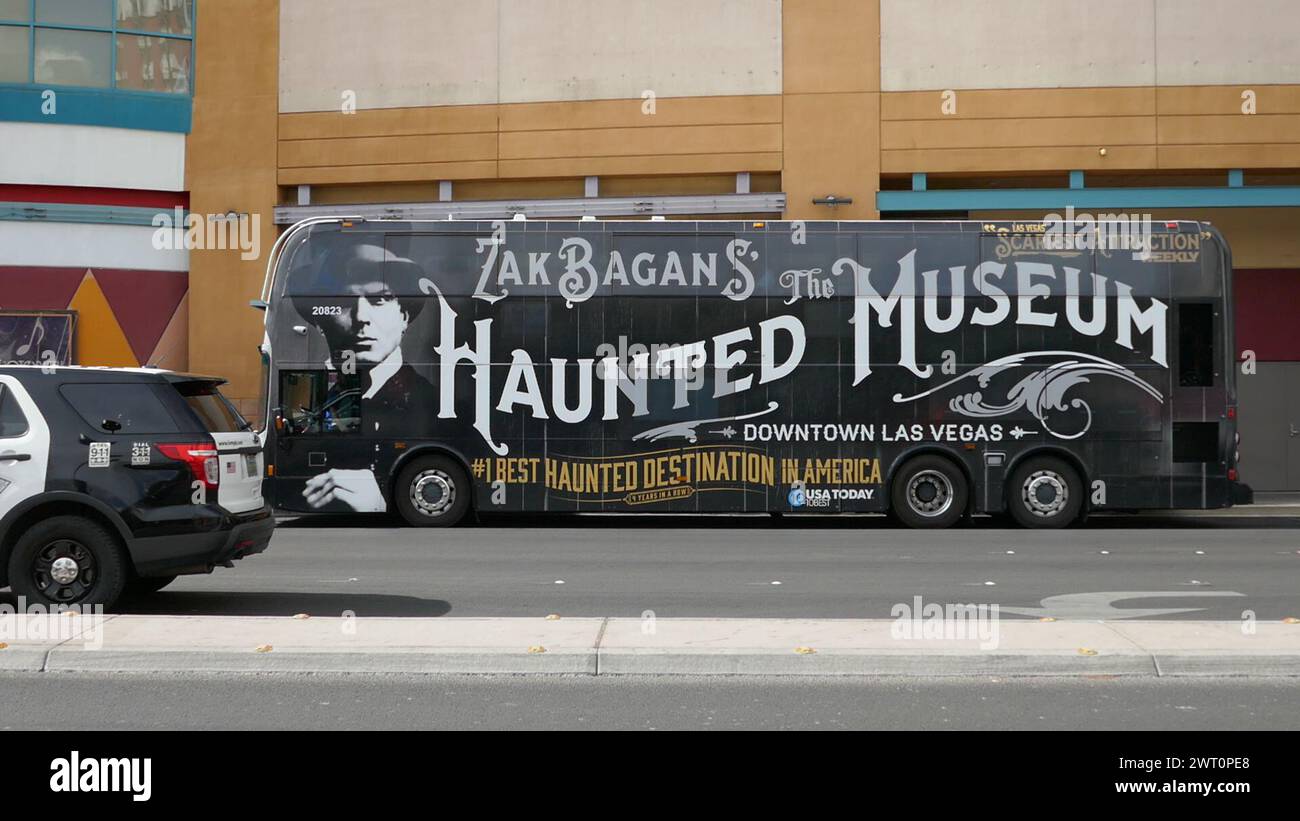 Las Vegas, Nevada, USA 7th March 2024 Zak Bagans The Haunted Museum Bus ...