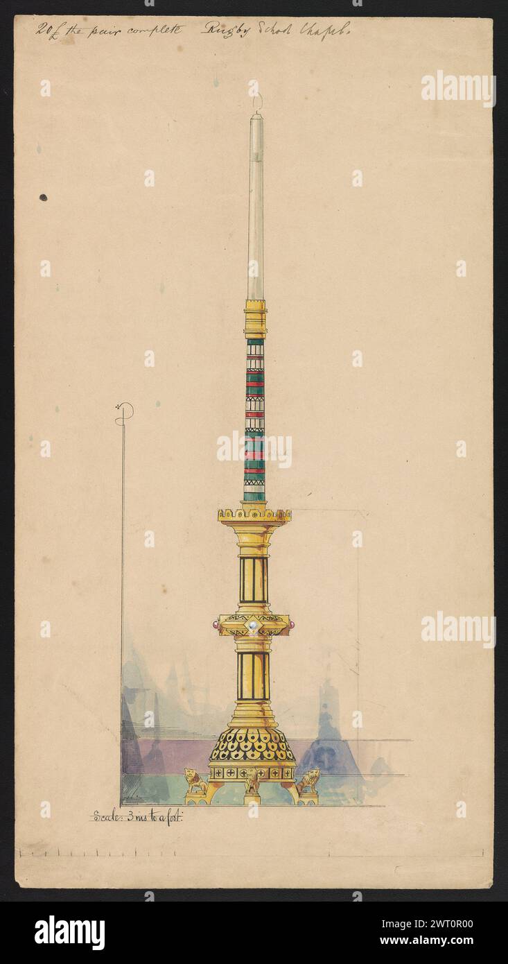 Rugby, St. Andrew's Church, circa 1870-1879: Candlestick . Butterfield ...