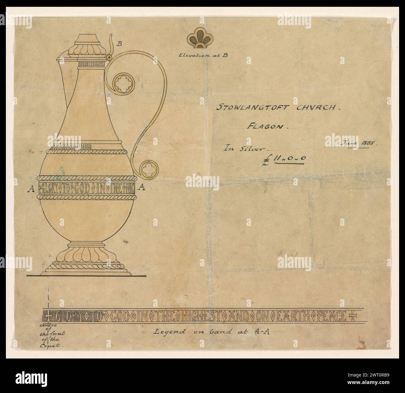 Stowlangtoft Church Suffolk: chalice, flagon, 1887, 1889. Butterfield ...