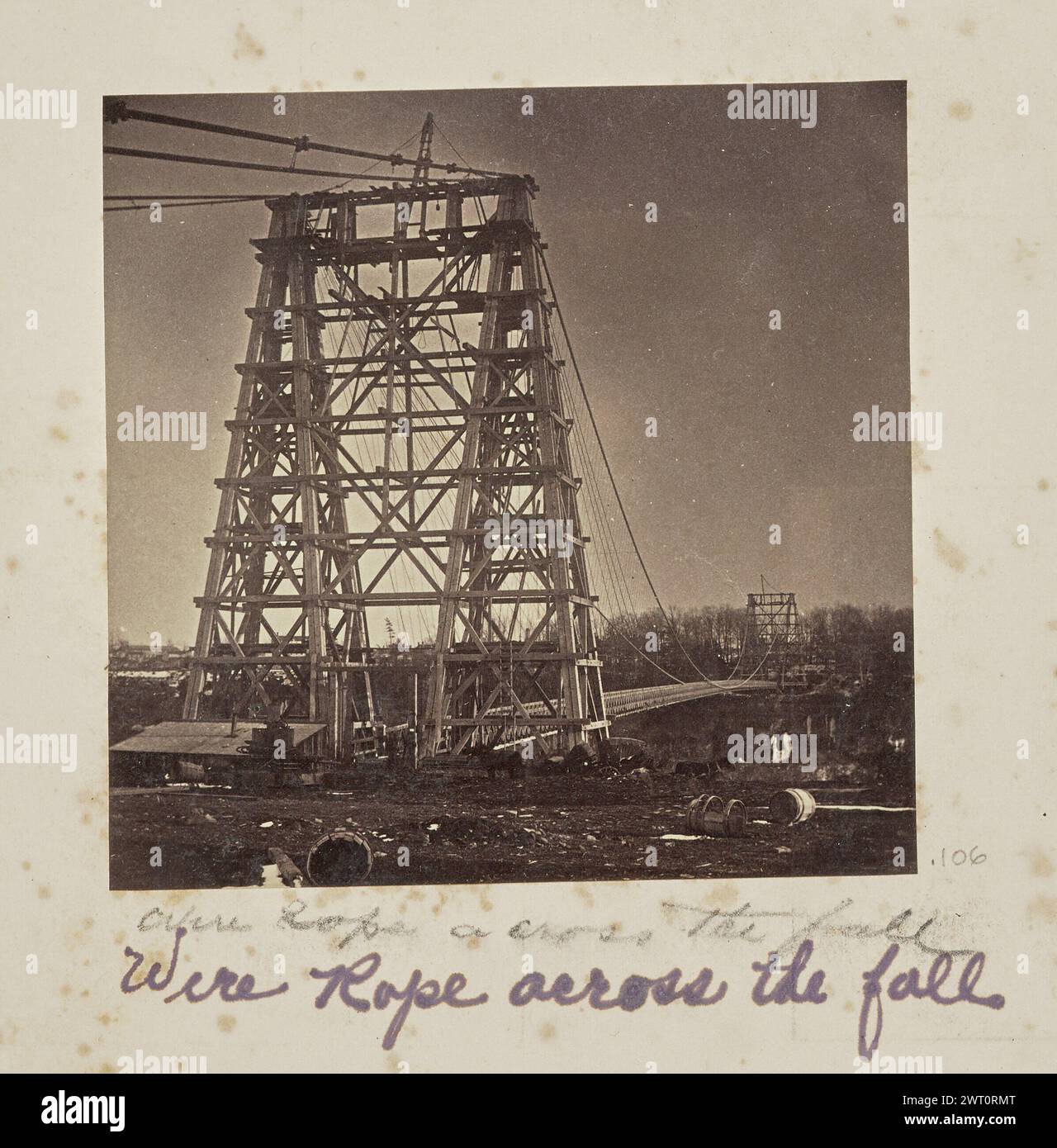 Wire Rope across the Fall. Unknown, photographer 1868–1869 View of the ...
