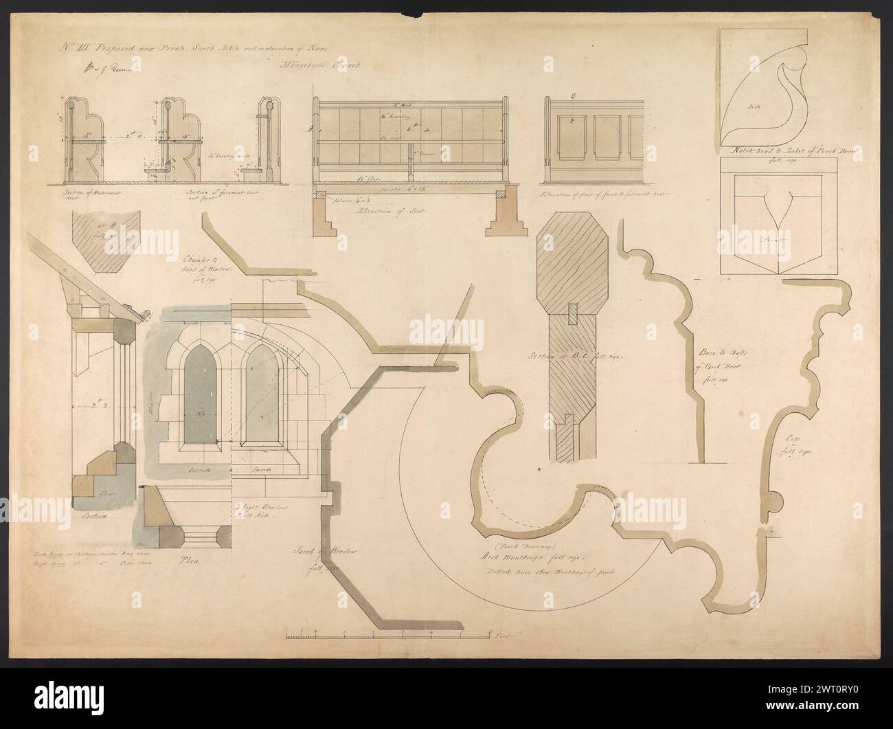 Great Mongeham Church Kent, circa 1844. Butterfield, William circa 1844 ...