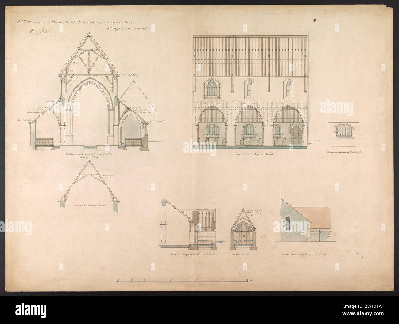 Great Mongeham Church Kent, circa 1844. Butterfield, William circa 1844 ...