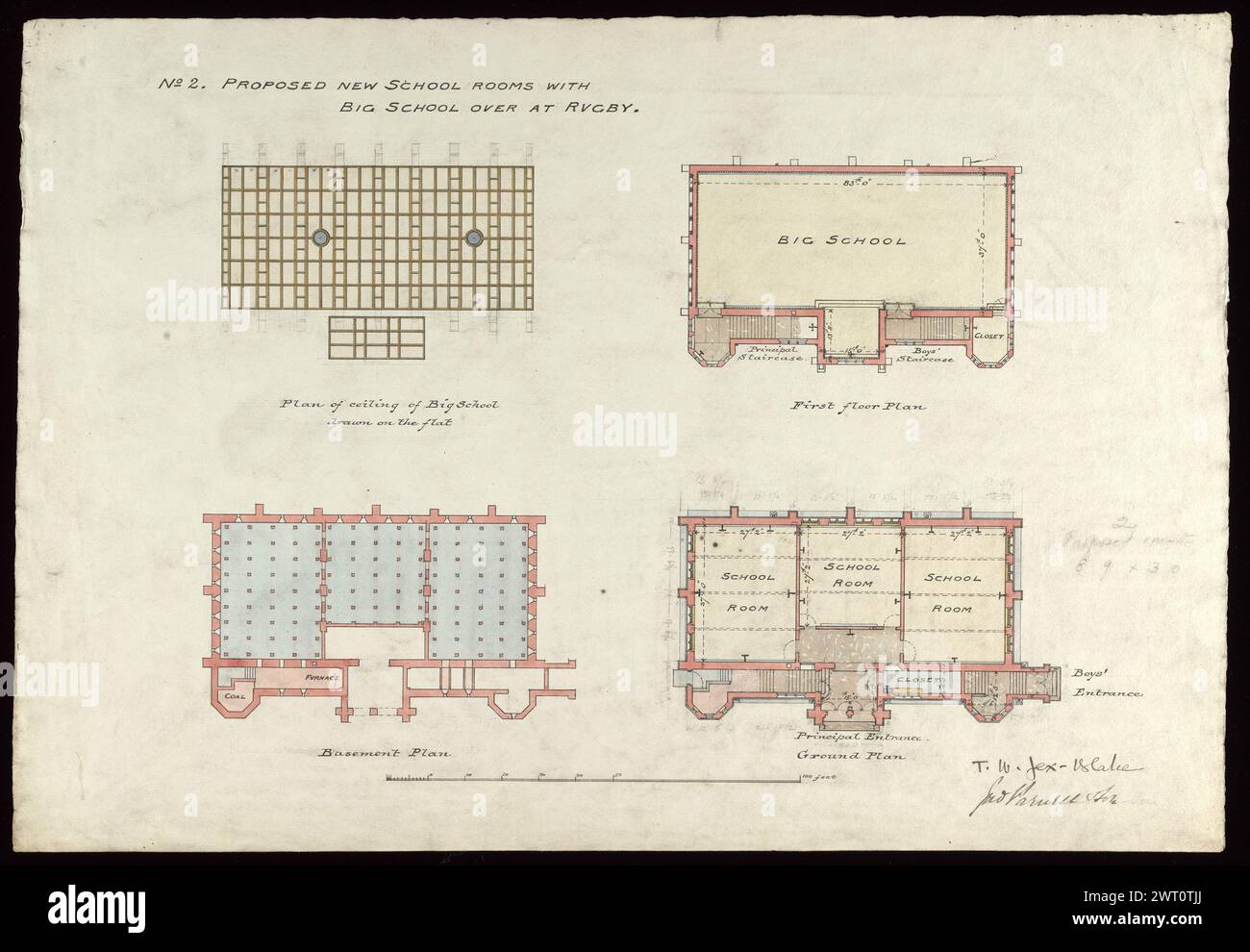 Rugby School Warwickshire, 1878-1879: Proposed buildings and school ...