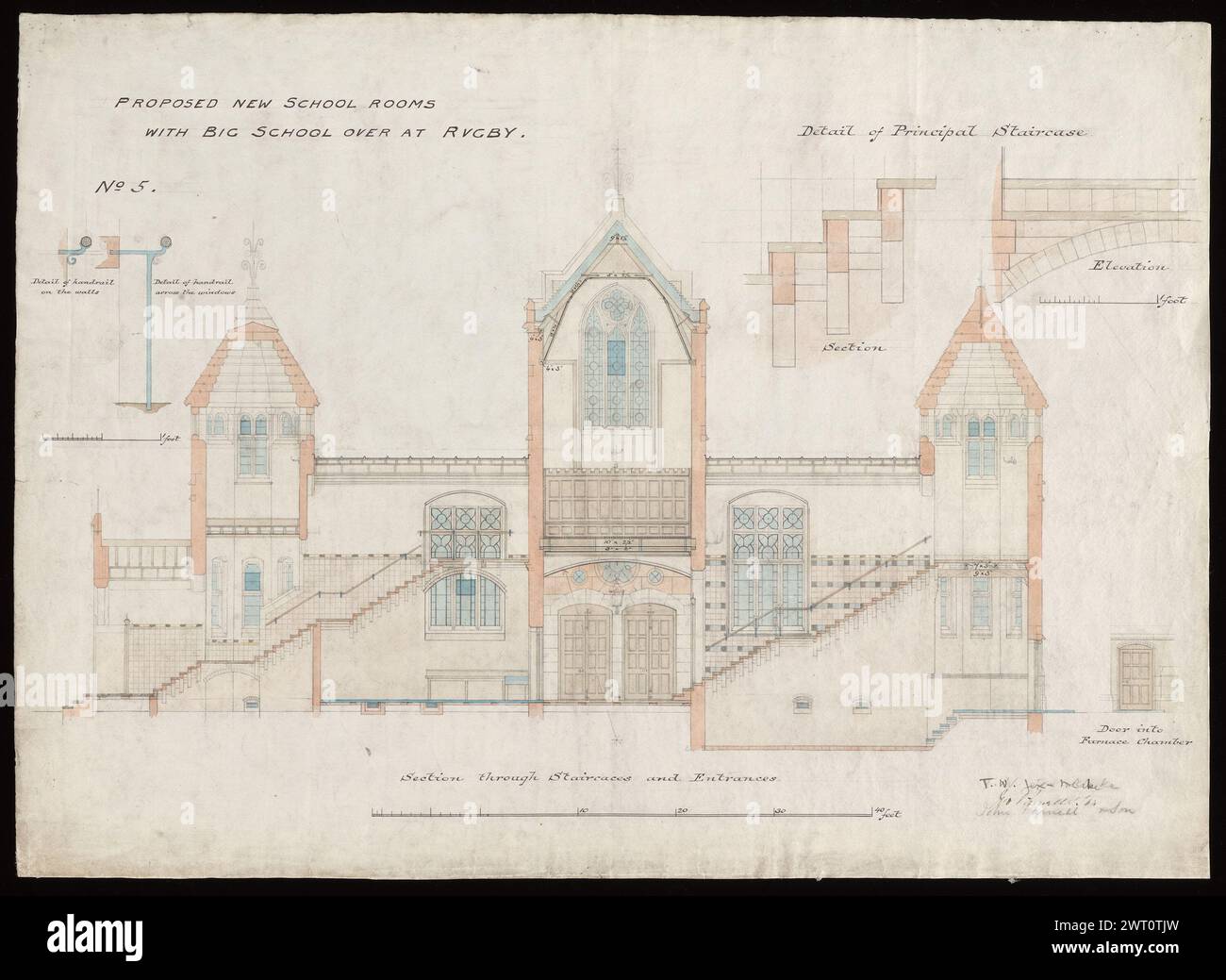 Rugby School Warwickshire, 1878-1879: Proposed buildings and school ...