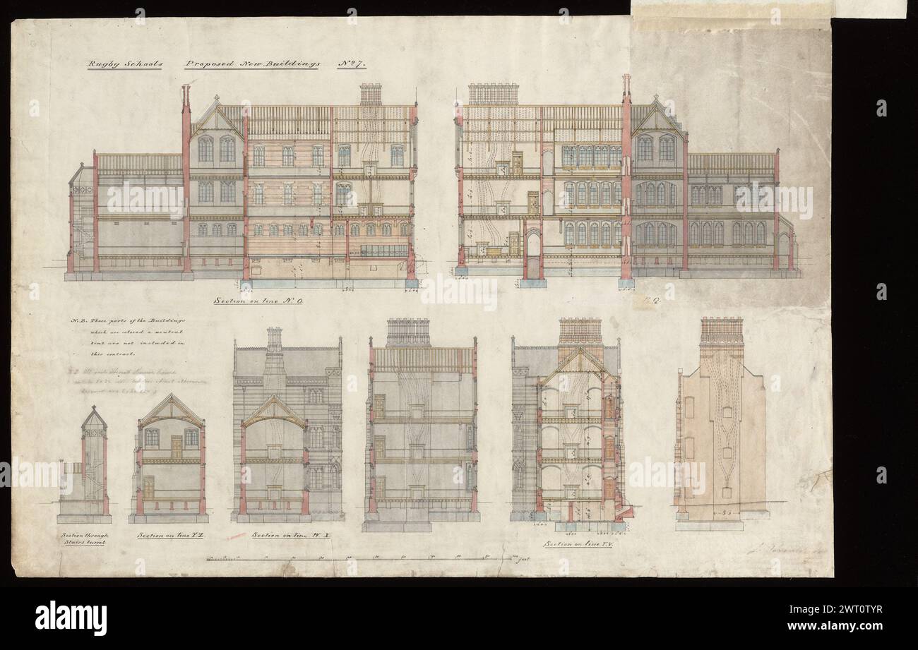 Rugby School Warwickshire, 1878-1879: Proposed buildings and school ...