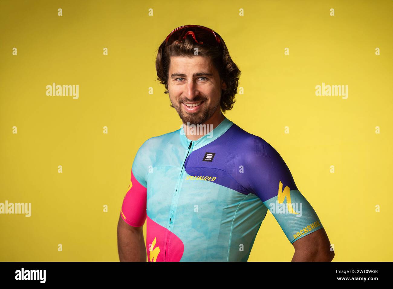 Peter Sagan of Slovakia poses for photographer in the new Specialized ...