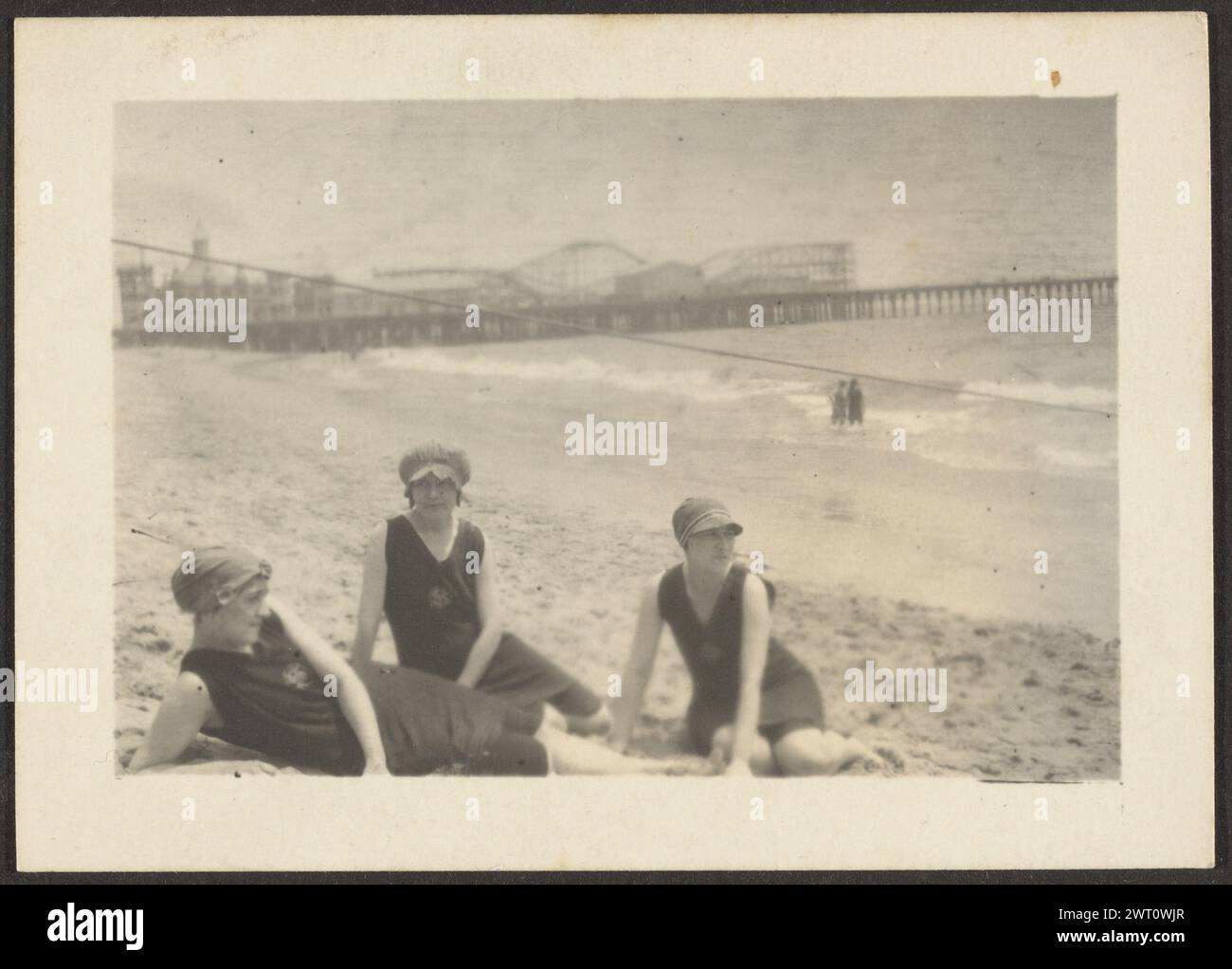 Figures on Beach near Santa Monica Pier. Louis Fleckenstein ...
