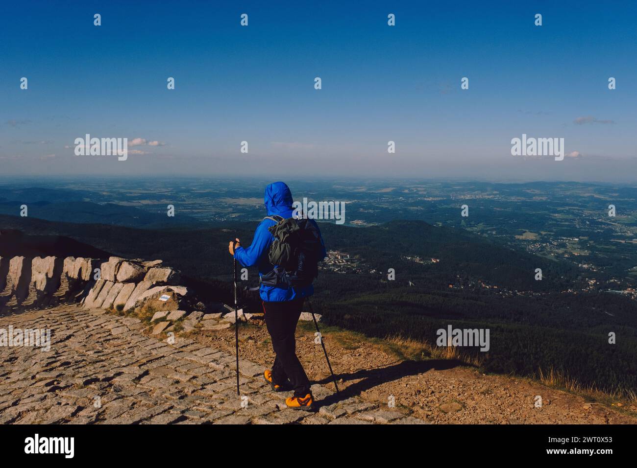 People trekking, exploring Sniezka Mountain, Karkonosze Stock Photo - Alamy