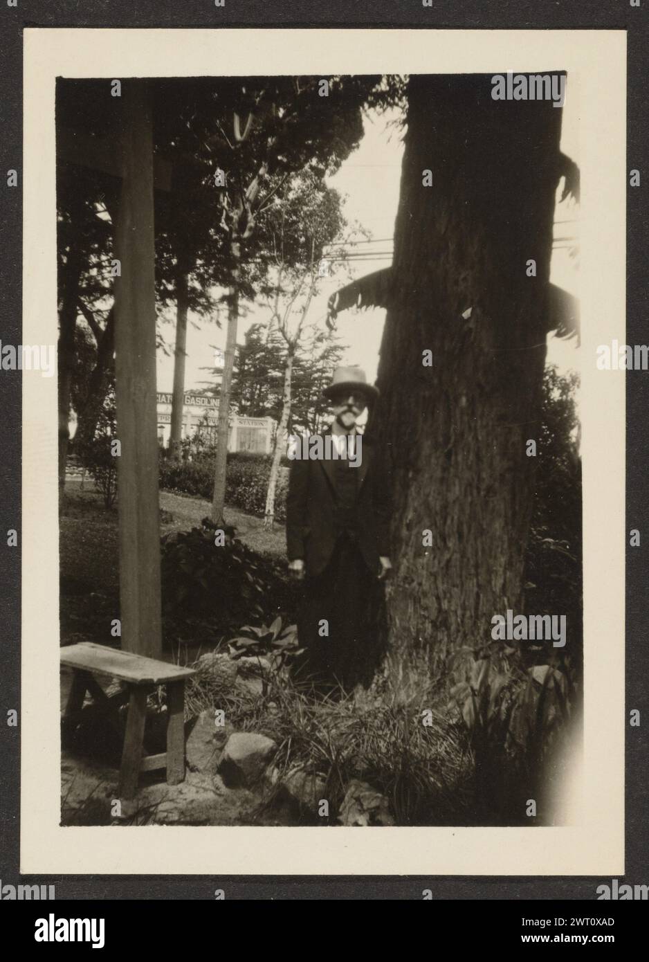 Man in Pith Helmet by Tree. Louis Fleckenstein, photographer (American ...