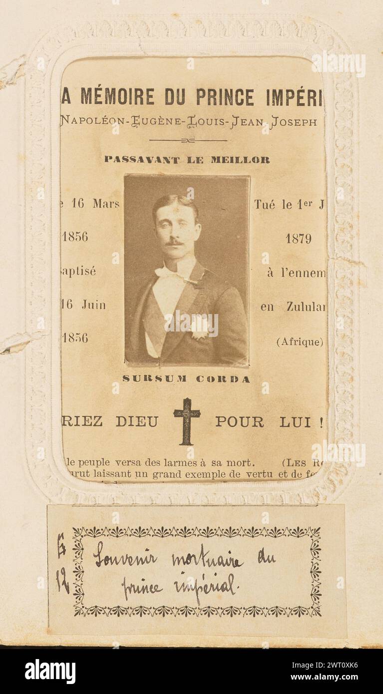 Souvenir mortuaire du prince impérial. Henri Guérard, photographer ...