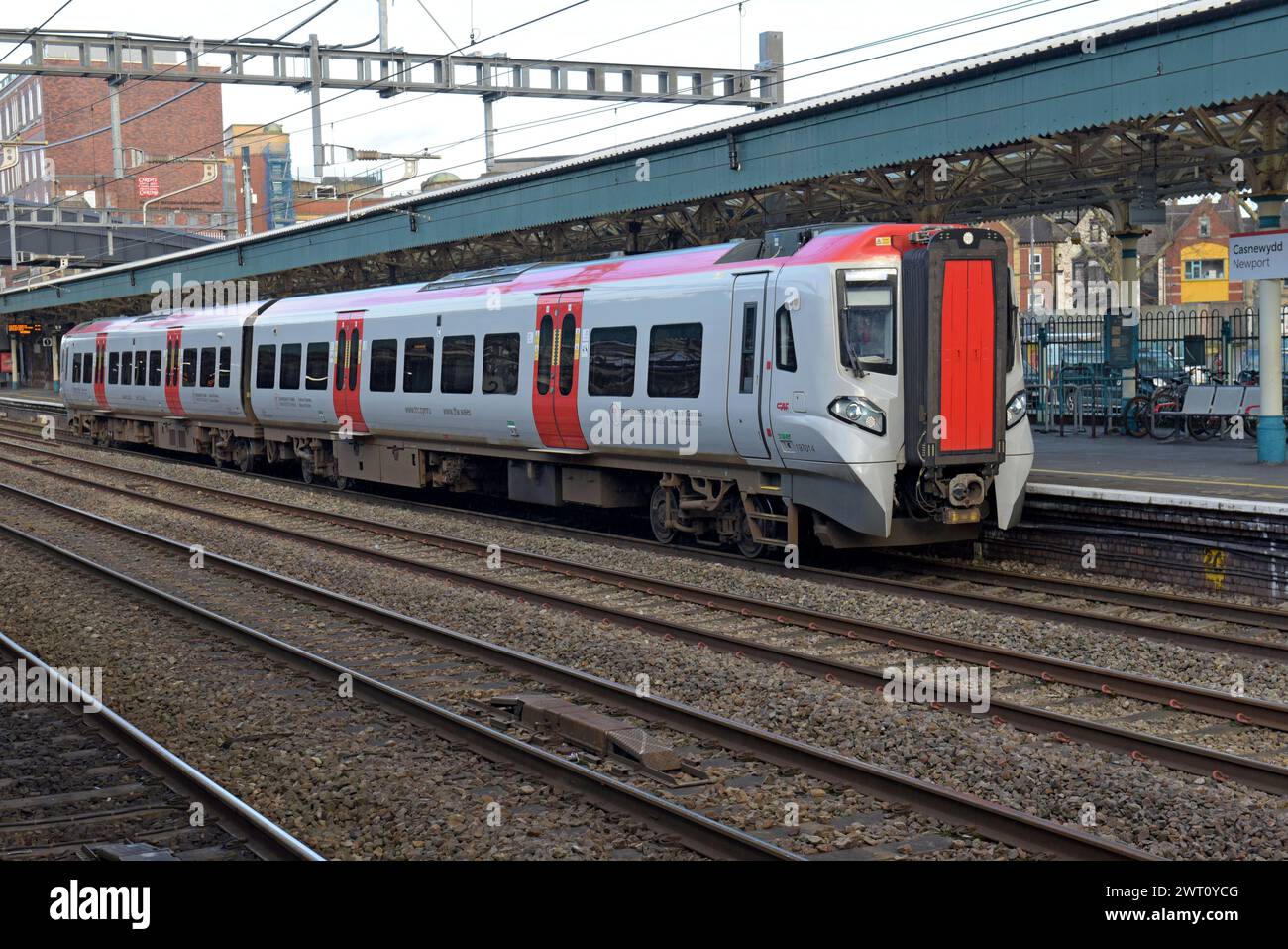New Transport For Wales CAF Class 197 DMU train at Newport Railway ...