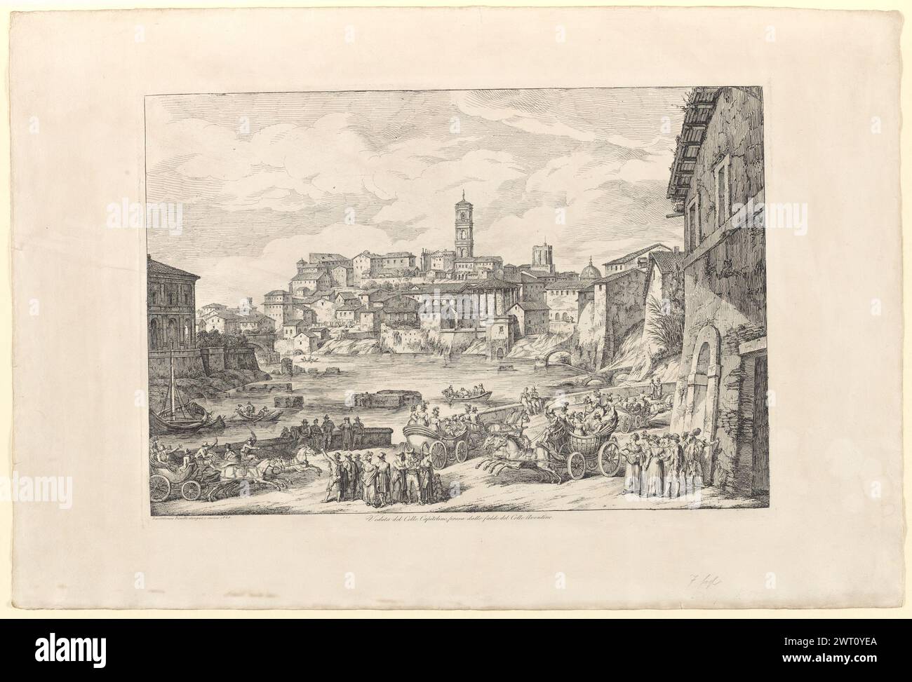 Veduta del Colle Capitolino, presa dalle falde del Colle Aventino from ...