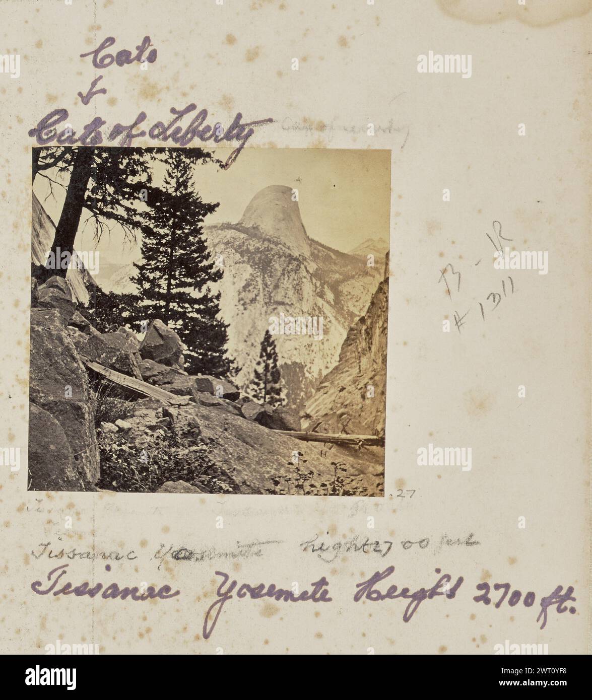 Tissanac Yosemite Height 2700 Feet. Eadweard J. Muybridge, photographer ...