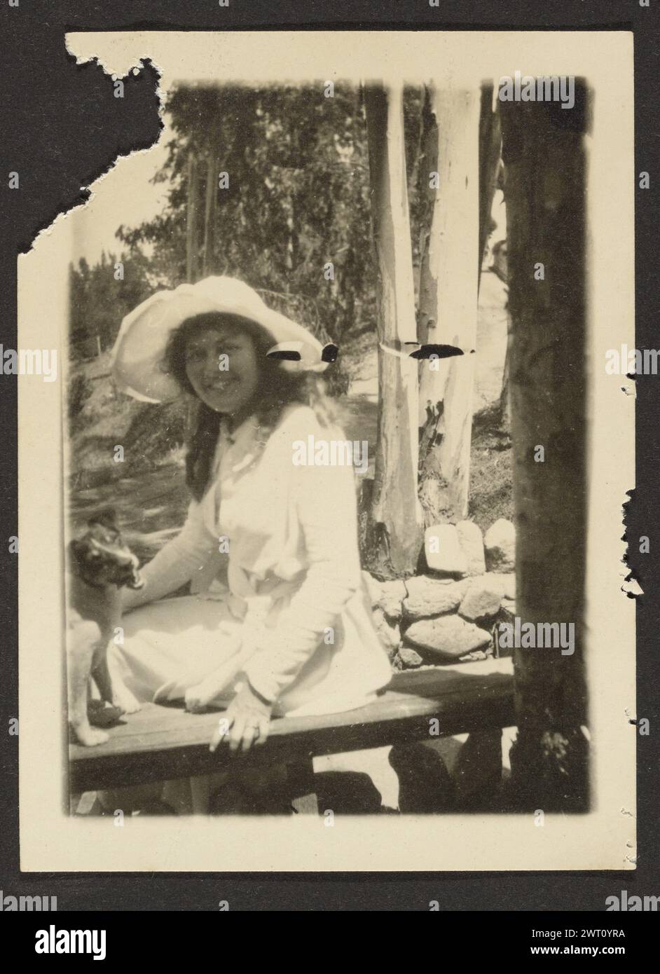 Florence Sitting with Dog. Louis Fleckenstein, photographer (American ...