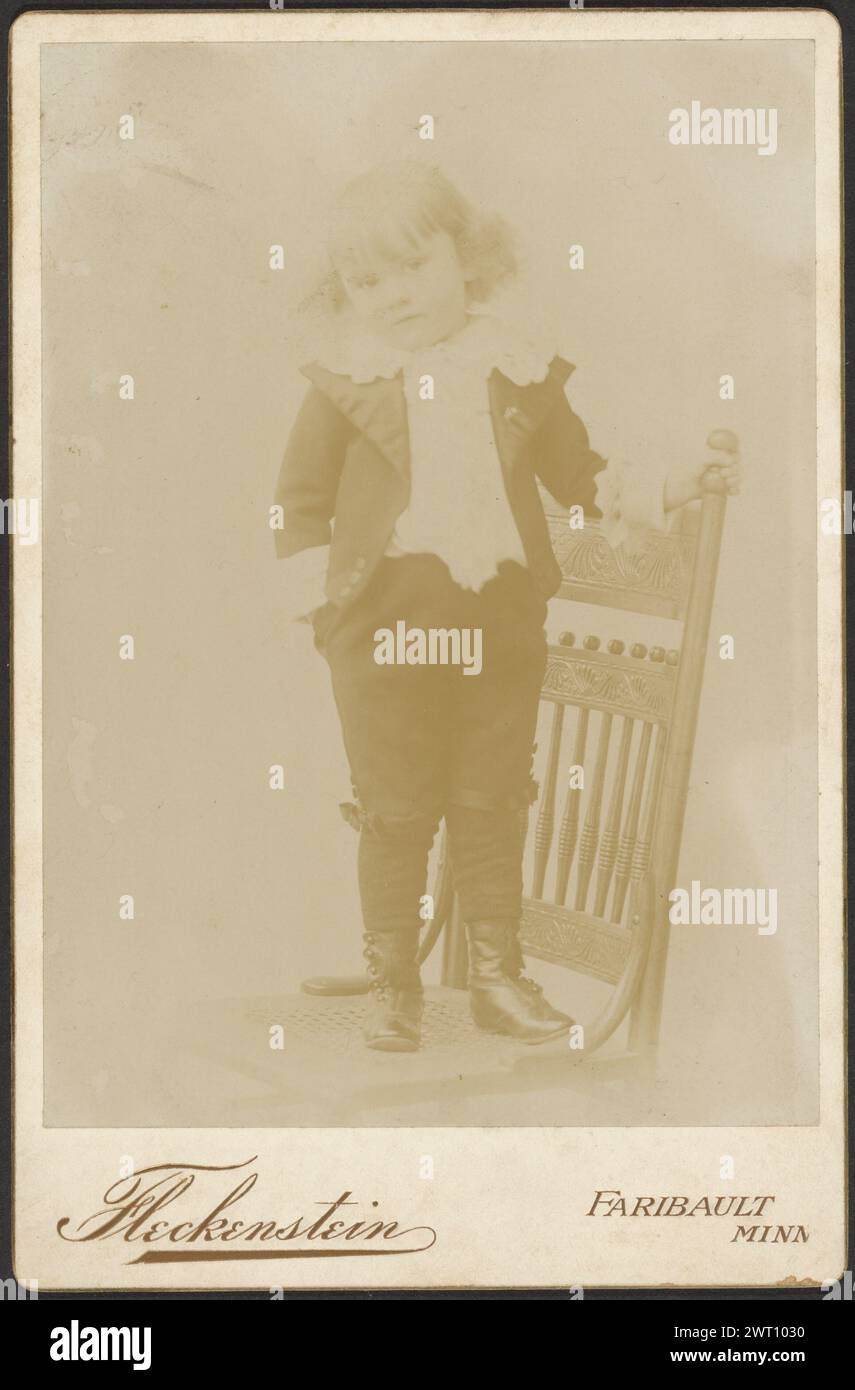 Portrait of Child Standing on Chair. Louis Fleckenstein, photographer ...