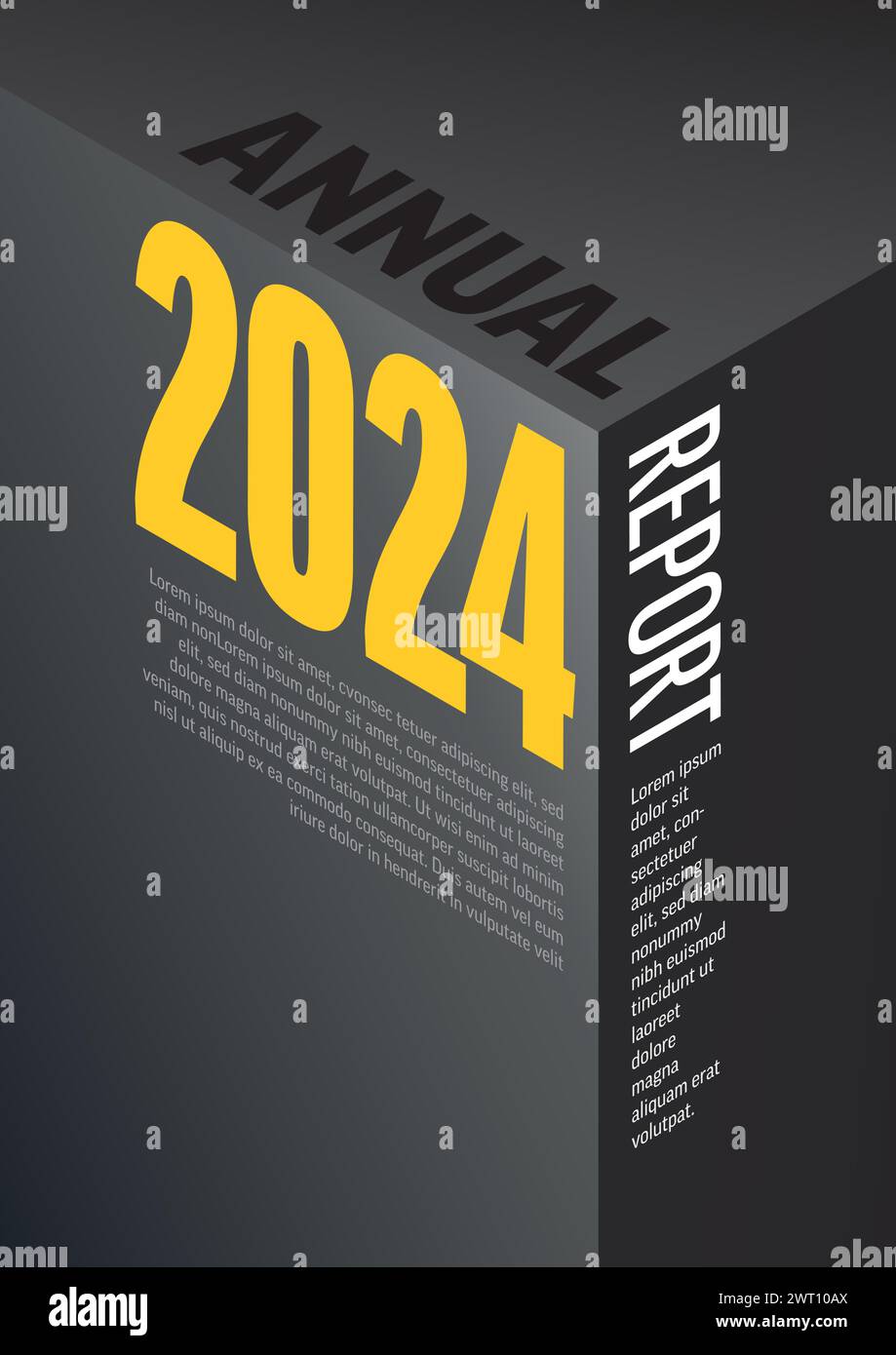 Vector abstract annual report cover template with sample text on ...