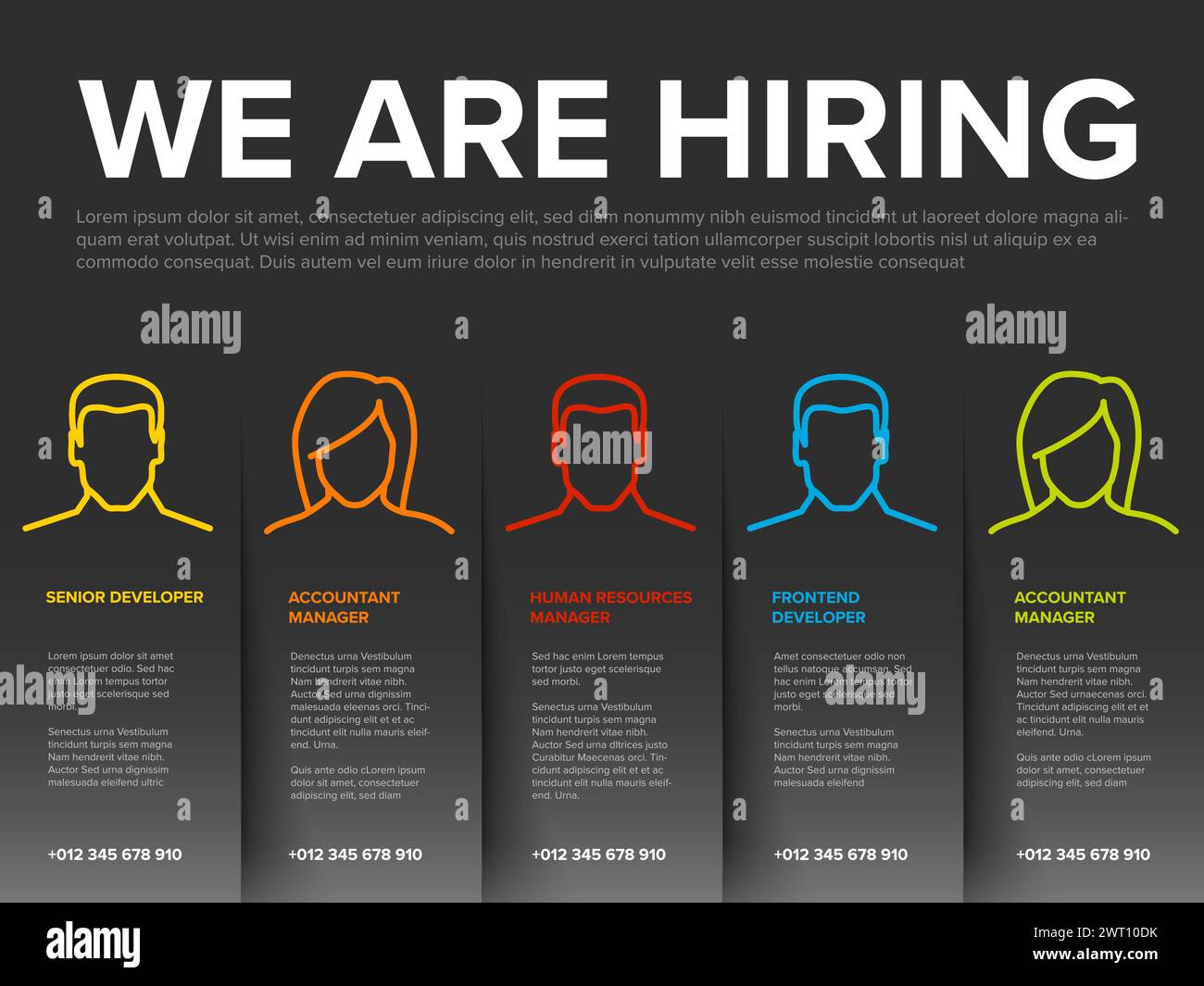 We are hiring minimalistic dark flyer template with paper stripes with ...