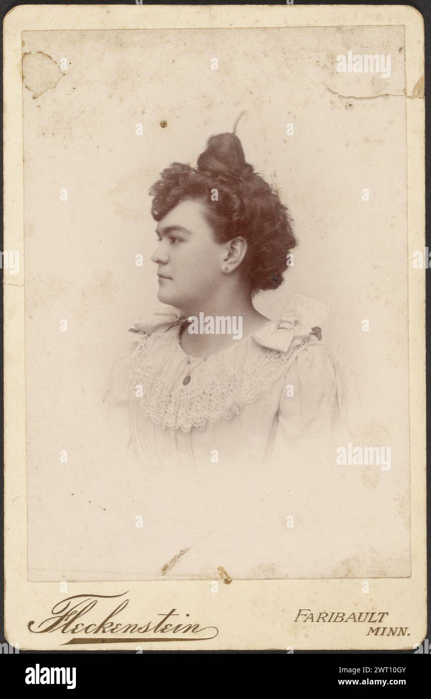 Portrait of a Woman with High Bun. Louis Fleckenstein, photographer ...